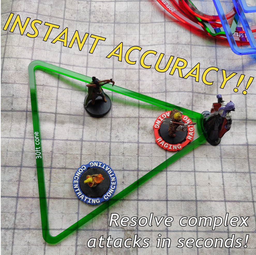DND Area of Effect Spell Templates - Set of 16 AOE Markers for RPG ...